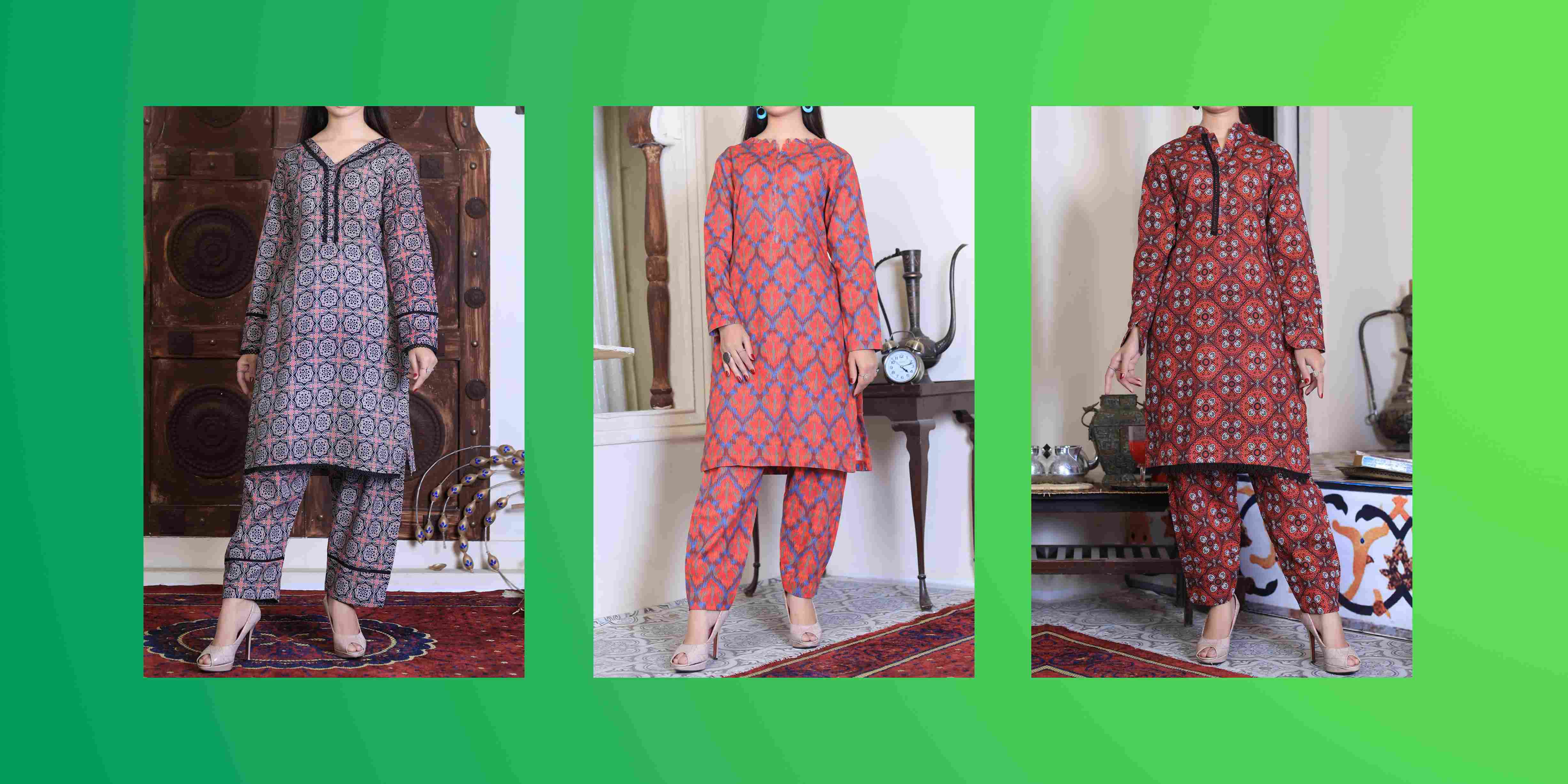 Khaddar Winter Collection Suit 2022 | Khaddar Suits by Mahham Collecti ...